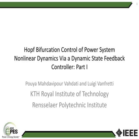 Hopf Bifurcation Control of Power System Nonlinear Dynamics via a ...