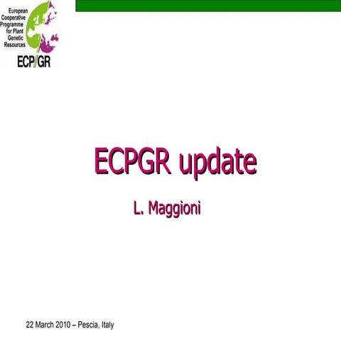 ECPGR Pescia | PPT