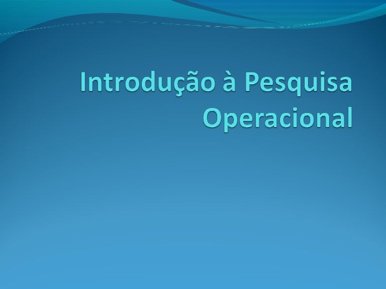 Pesquisa operacional