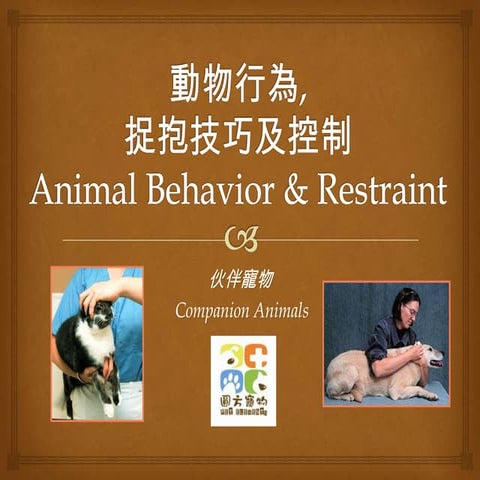 Module 2 - Animal Behavior & Restraint | PPT