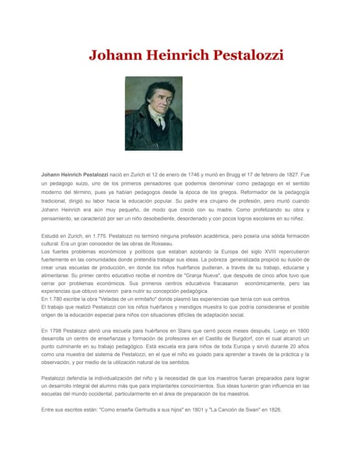 Johann heinrich pestalozzi | PPT