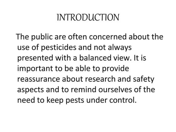 Chemical control of pest management | PPT