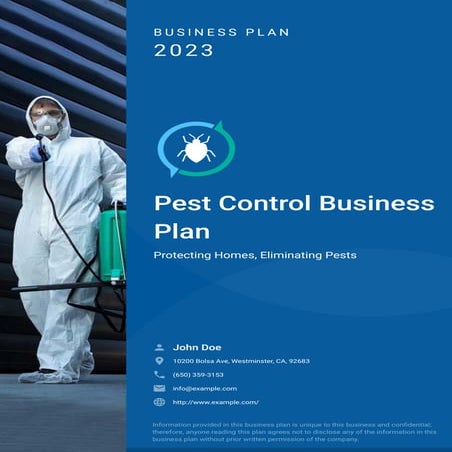 pest control business plan example template | PDF