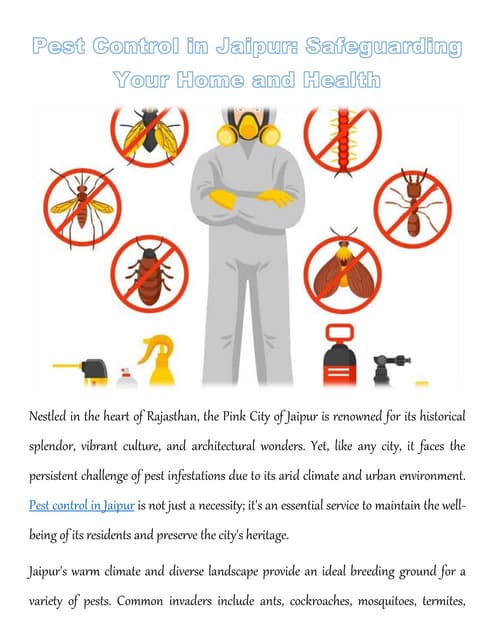 Effective Pest Control for a Safe and Healthy Environment | PDF