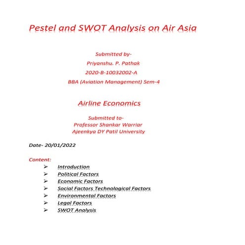 Pestel and SWOT Analysis on Air Asia.pdf