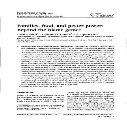 Pester power | PDF