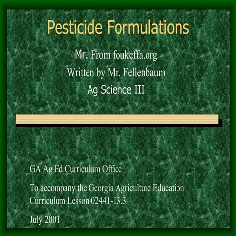 Pesticide formulation | PDF