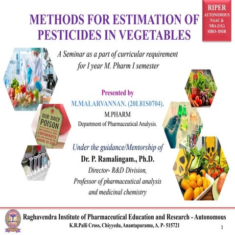 Pesticide analysis in vegetables. | PDF