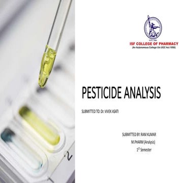 Pesticide analysis | PPTX