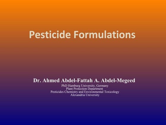 Pesticide formulations | PPT