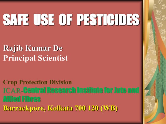 new generation insecticides and eliminated insecticide | PPTX