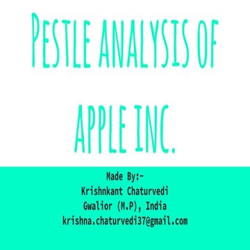 Pestle analysis of apple | PPTX