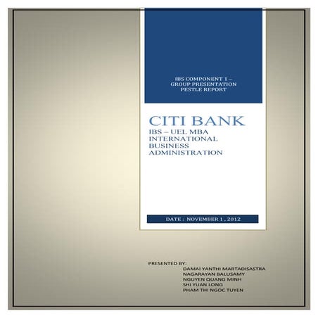 PESTLE analysis on citigroup | PDF