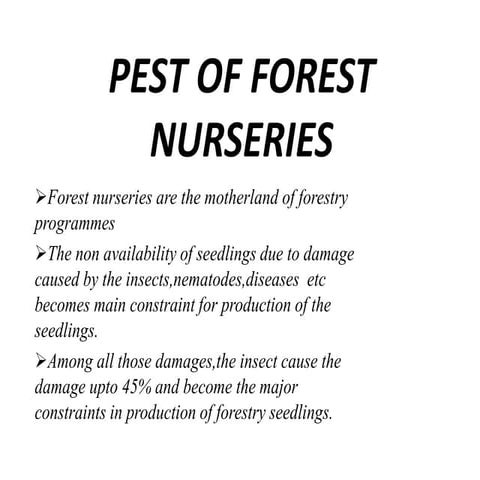 Pest of forest nurseries | PPTX