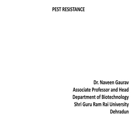 Pest resistance | PPTX
