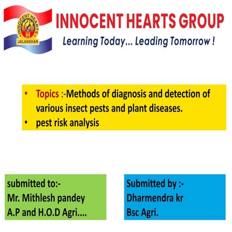Pest Risk Analysis And Detection And Diagnosis Ppt Pptx
