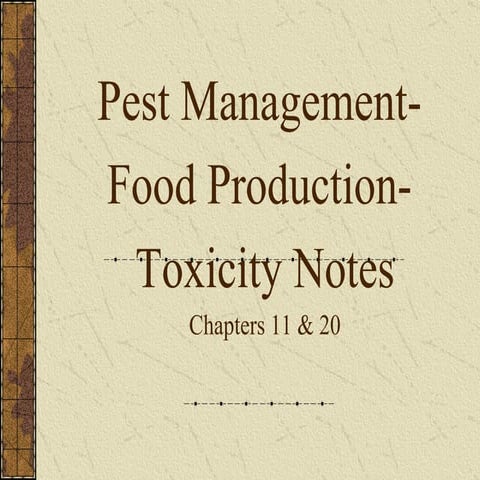 Pests.Toxicology.Food Notes | PPT