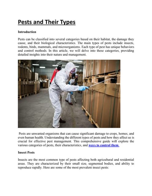 Lec. 15. Pests - Definition - Categories, Causes for outbreak of pests ...