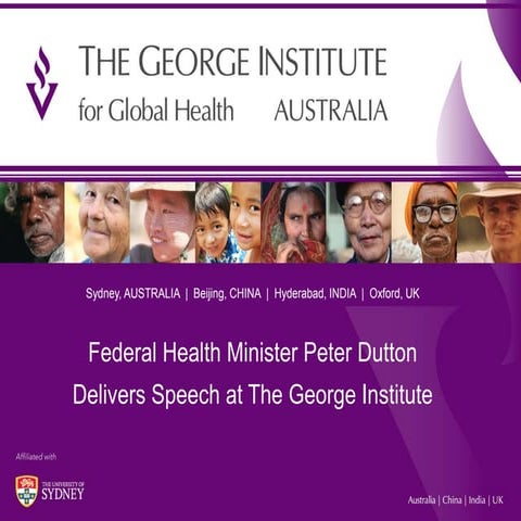 Federal Health Minister Peter Dutton Delivers Speech at The George ...