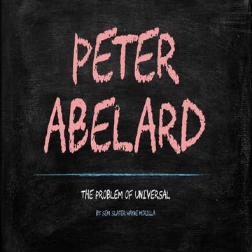 Peter abelard - Conceptualism: Problem of Universals | PPTX
