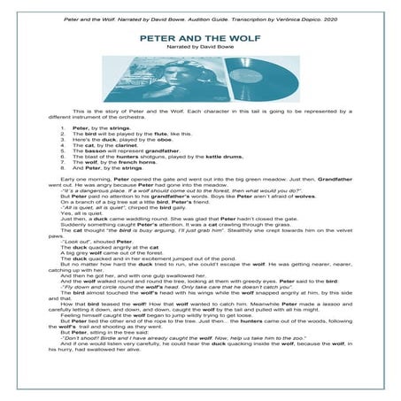 Peter and the wolf bowie | PDF