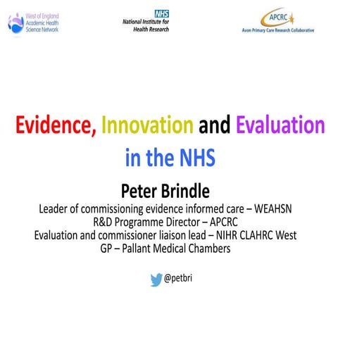 Innovative Commissioning 06-10-16: Evidence, Innovation and Evaluation ...