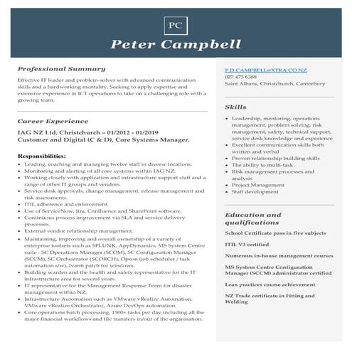 Peter campbell resume | PDF