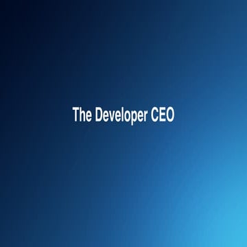 The Developer CEO - Peter Coppinger, CEO at Teamwork | PPT