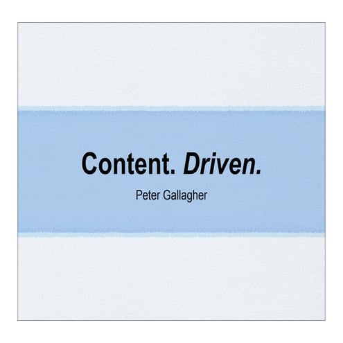 Peter Gallagher Communications & Journalism Pitchbook | PPT