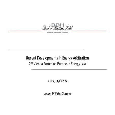 Recent Developments in Energy Arbitration | PDF