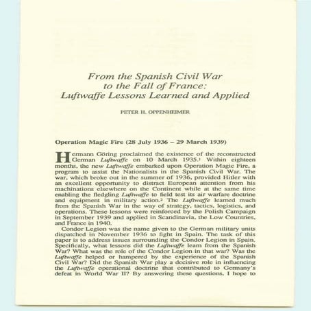 Peter h. oppenheimer from the spanish civil war to the fall of france ...