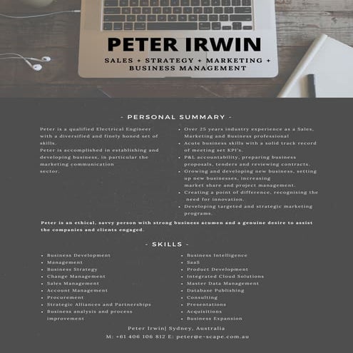 Peter irwin cv 22nd july 2016 | PDF
