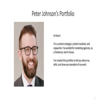 Peter Johnson's Copywriting Portfolio | PPT