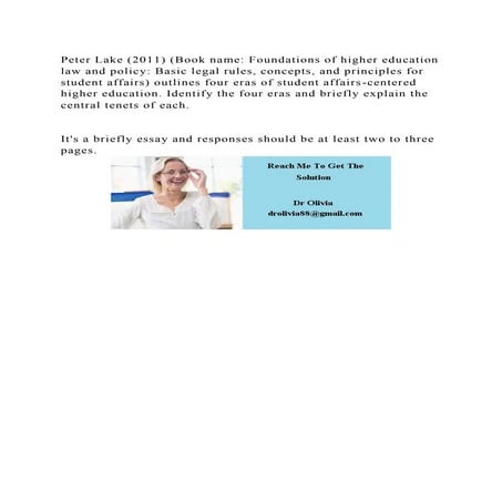 Peter Lake (2011) (Book name Foundations of higher education law an.docx