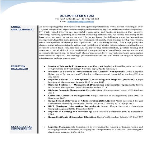 Peter Odedo New CV Operations and Logistics-Updated.pdf