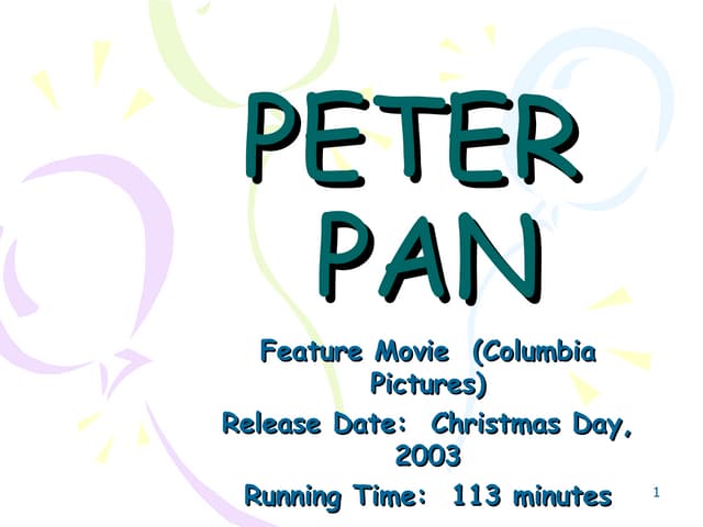 Peter pan story | PPTX