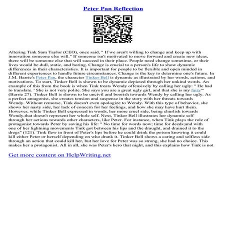 Peter Pan Reflection | PDF