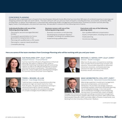 Concierge Planning Team | PDF