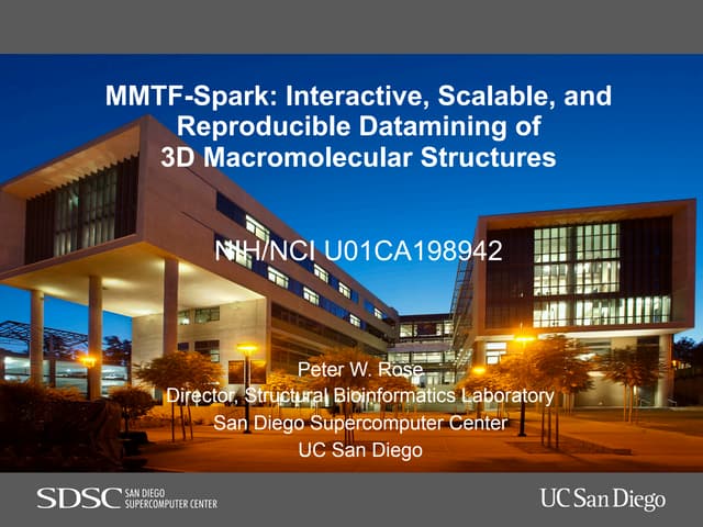 Mmtf Spark Interactive Scalable And Reproducible Datamining Of 3d Macromolecular Structures Ppt