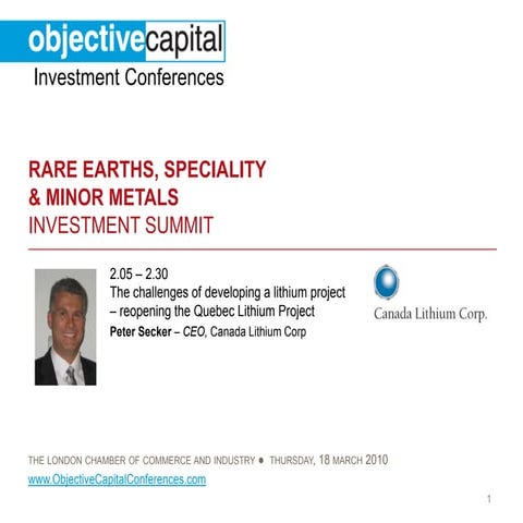 Objective Capital Rare Earth and Minor Metals Investment Summit: The ...