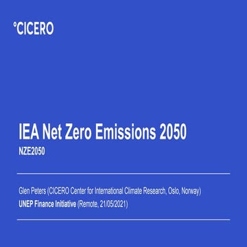 IEA Net Zero Emissions 2050 - UNEP-FI version | PPTX