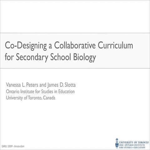 Co-Designing a Collaborative Curriculum for Secondary School Biology | PPT