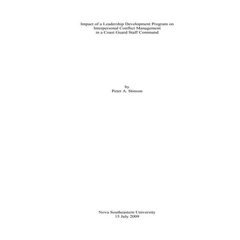 Peter Stinson Proposal 15 July2009 Regina Kline Chair Impact Of A ...