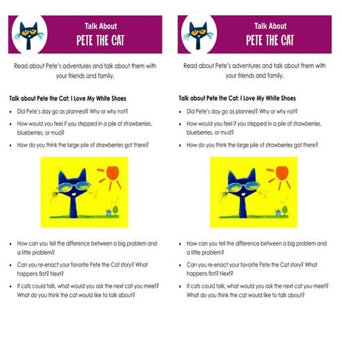 Pete the Cat Discussion Questions | PDF