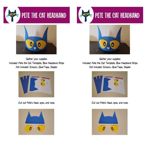 Pete the Cat Headband Instructions | PPT