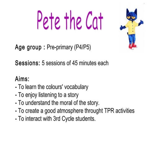 Pete the cat project | PPT | Education