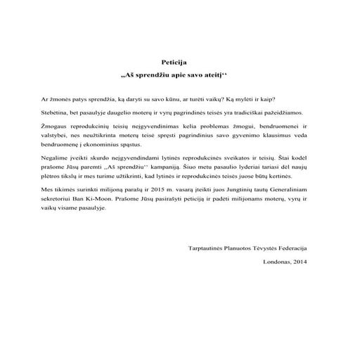 Peticija lietuvių k. | PDF