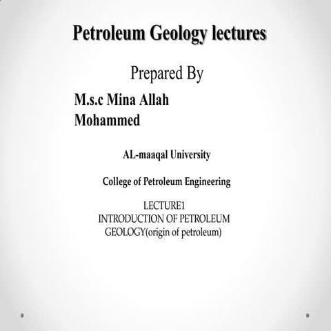 Petroleum Geology and System Analysis Lecture | PPT