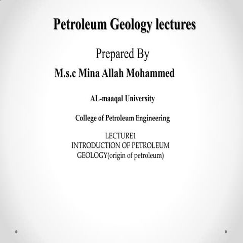 Petroleum Geology - Origin of Petroleum | PDF