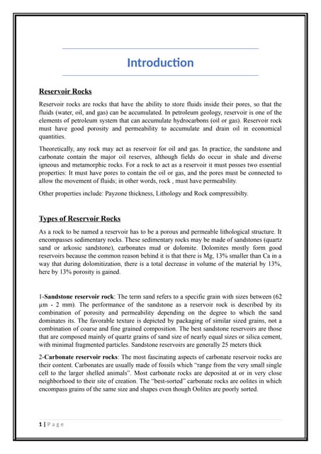 Properties of reservoir rocks | PPTX